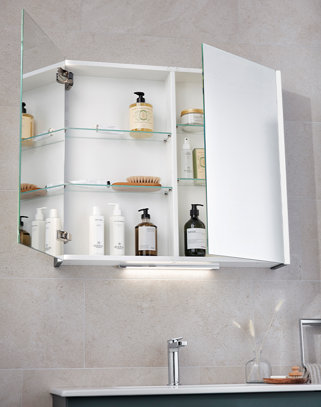 Linear Led Mirror Cabinet - Miller Bathroom